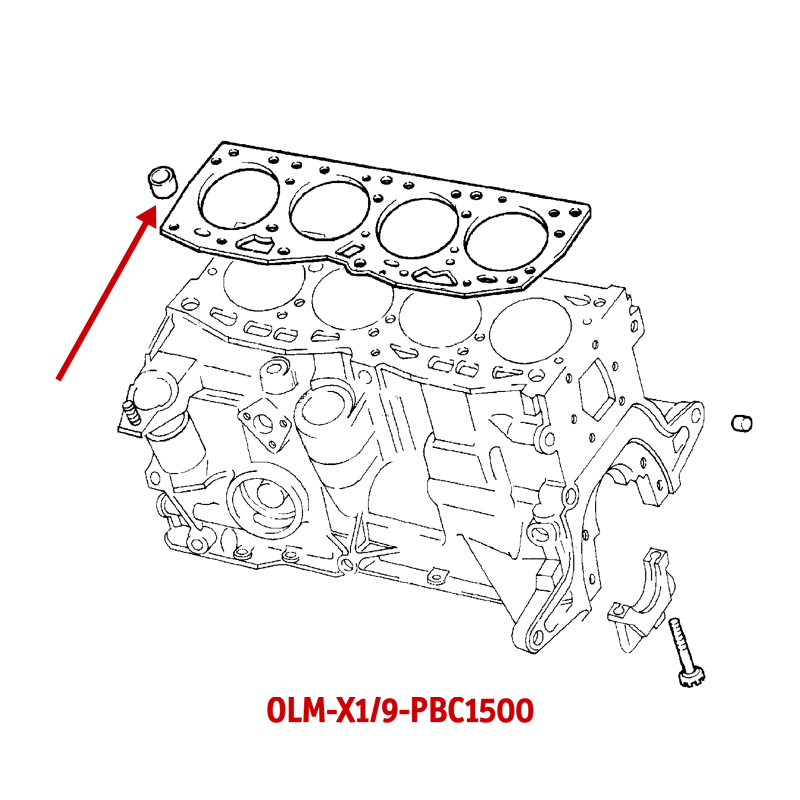 Pasbus cilinderkop X1/9 1500 >'81 - La Mosca Classico